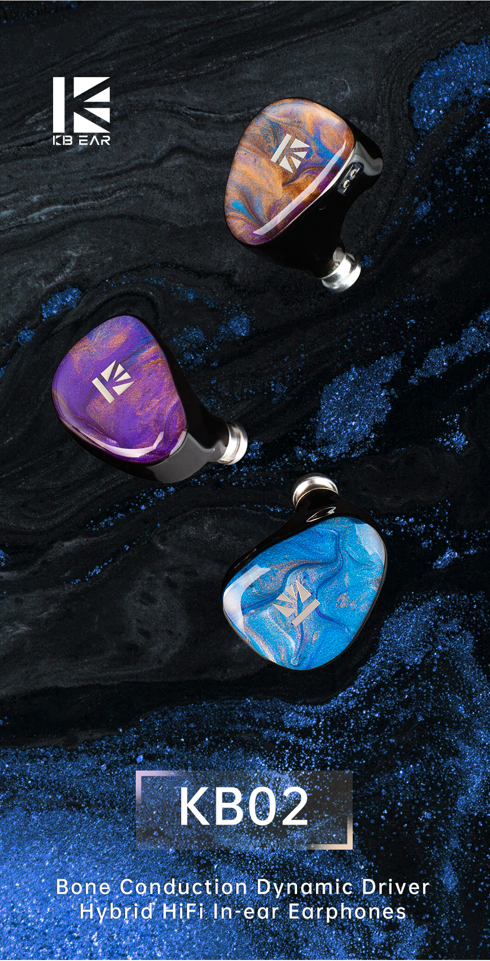 Kbear KB02 In-Ear Bone Conduction Hybrid หูฟัง HiFi Bass Monitor หูฟังแบบมีสายเปลี่ยนสาย IEM ชุด ...