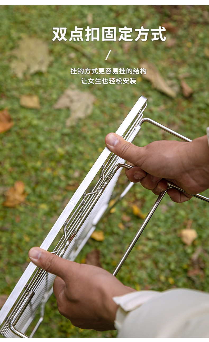 CAMPINGMOON T-235A ใหม่สแตนเลสโต๊ะตาข่ายพับได้โต๊ะบาร์บีคิวน้ำหนักเบาชั้นวางอุปกรณ์ตั้งแคมป์ ...