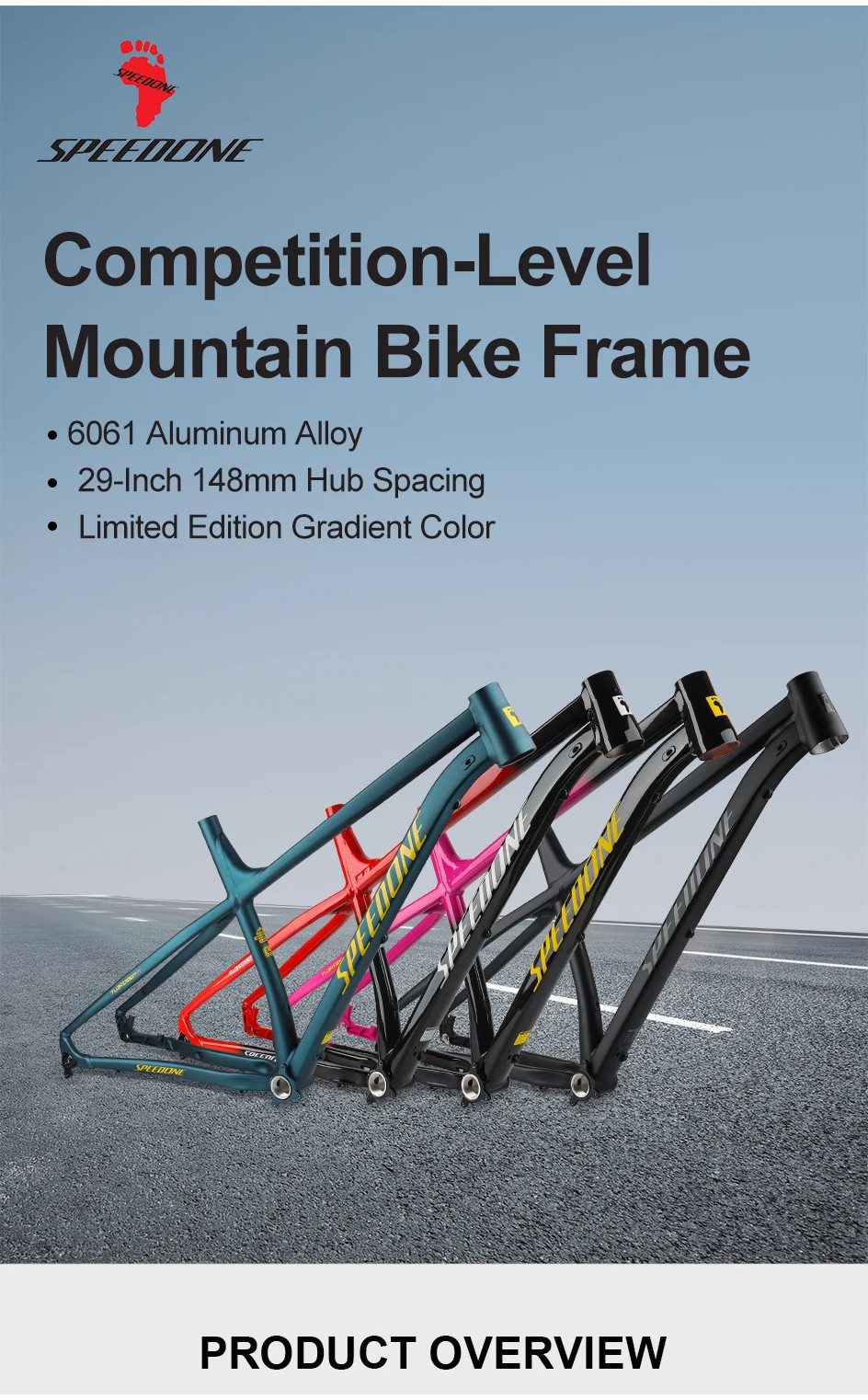 Speedone จักรยานกรอบ29er 148มม. อลูมิเนียม29 MTB กรอบเรียวสำหรับ ...