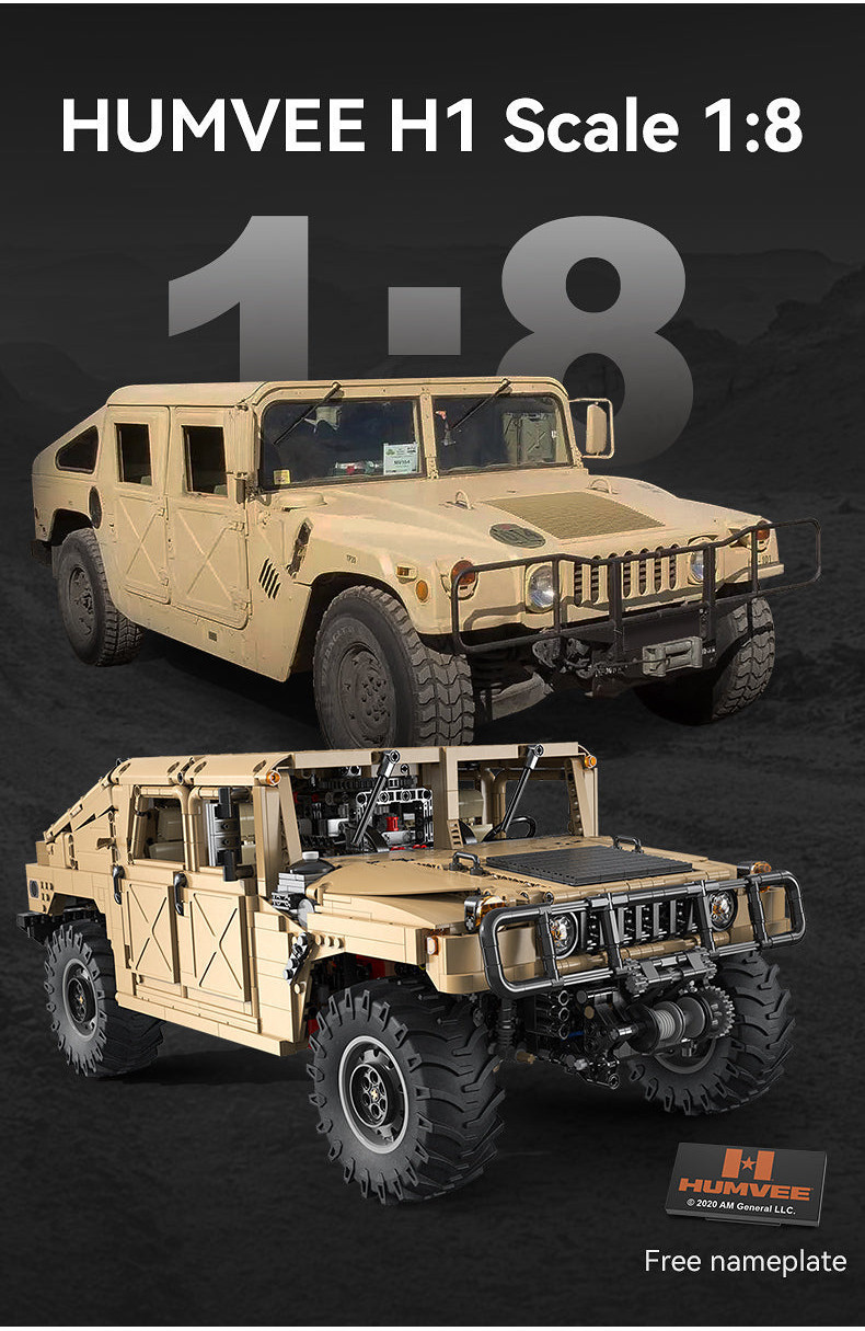 CaDA อิฐ Master 1:8 รีโมทคอนโทรล Hummer H1 ทหาร Off-road รถ C106036 ...