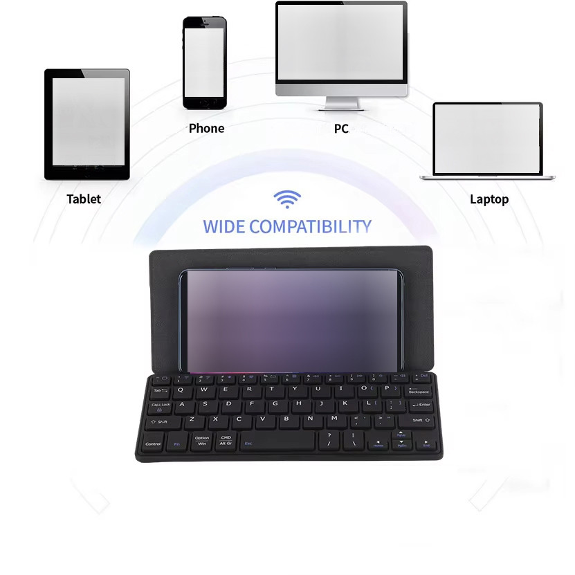 คีย์บอร์ดบลูทูธแบบพับได้ขนาดเล็ก คีย์บอร์ดไร้สายแบบพกพา คีย์บอร์ดแบบพับได้สําหรับเดินทางบางเฉียบ ...