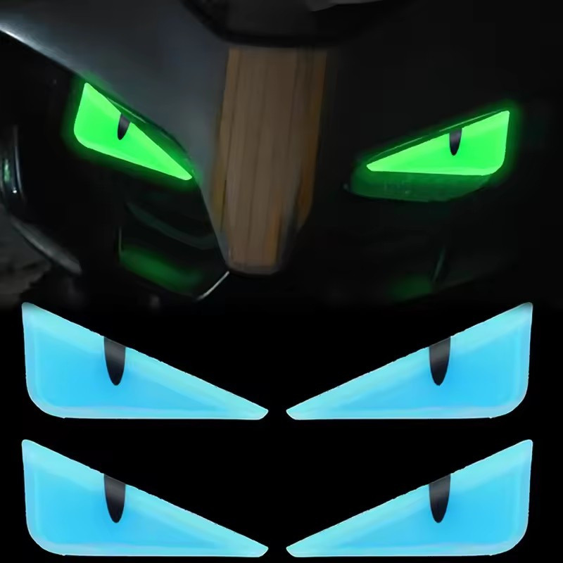 1/2/3pcs Blue Green Demon Eyes - 3D Night Light Devils Eye Sticker - Dazzle Colour Luminous Car ...