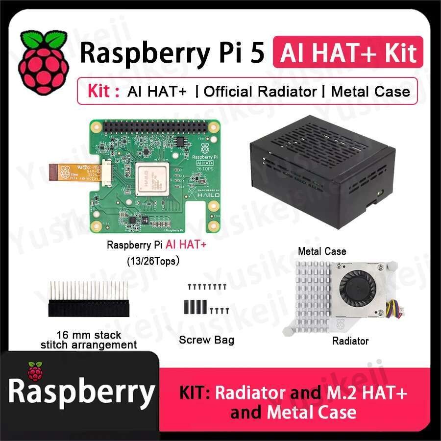 Original Raspberry Pi 5 AI HAT+ บอร์ดขยาย AI KIT 13Tops 26Tops M.2 HAT+ ...