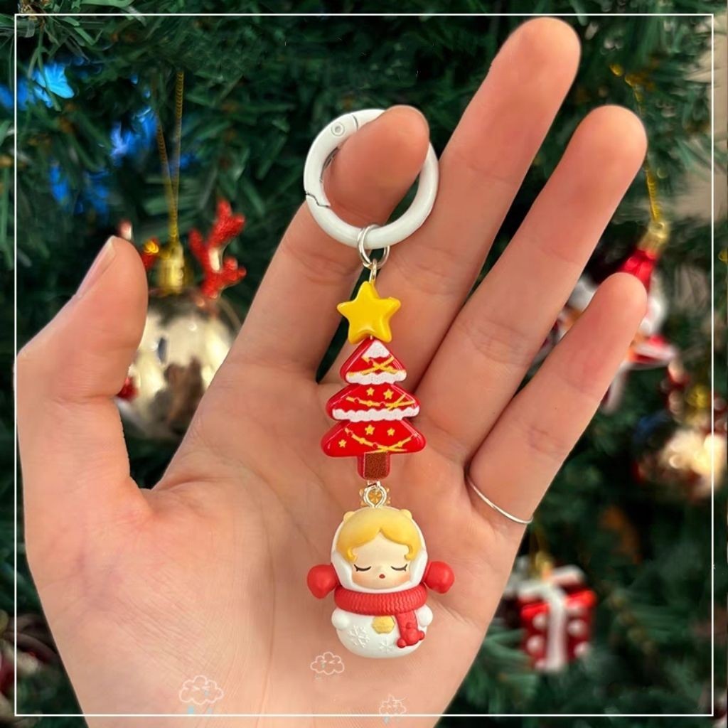 พร้อมส่ง popmart Christmas PARTY Series popbean พวงกุญแจน่ารัก POP Bean ...