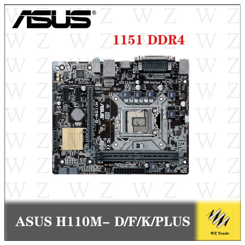 ในสต็อกสําหรับ ASUS H110M- D/ F/ K/ PLUS ใช้เมนบอร์ดซ็อกเก็ต LGA 1151 DDR4 H110 เมนบอร์ด ...