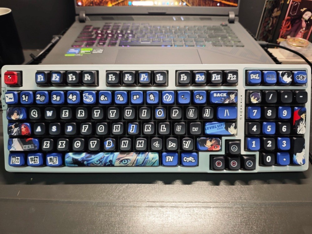 PERSONA พุดดิ้ง Keycap OEM โปรไฟล์ 120 คีย์ PBT PC สี่ล้อการส่งผ่านแสง ...