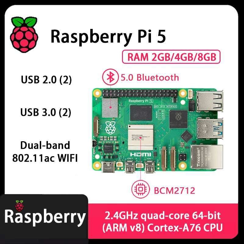 อย่างเป็นทางการ Original Raspberry Pi 5 Cortex-A76 Linux 2GB 4GB 8GB ...
