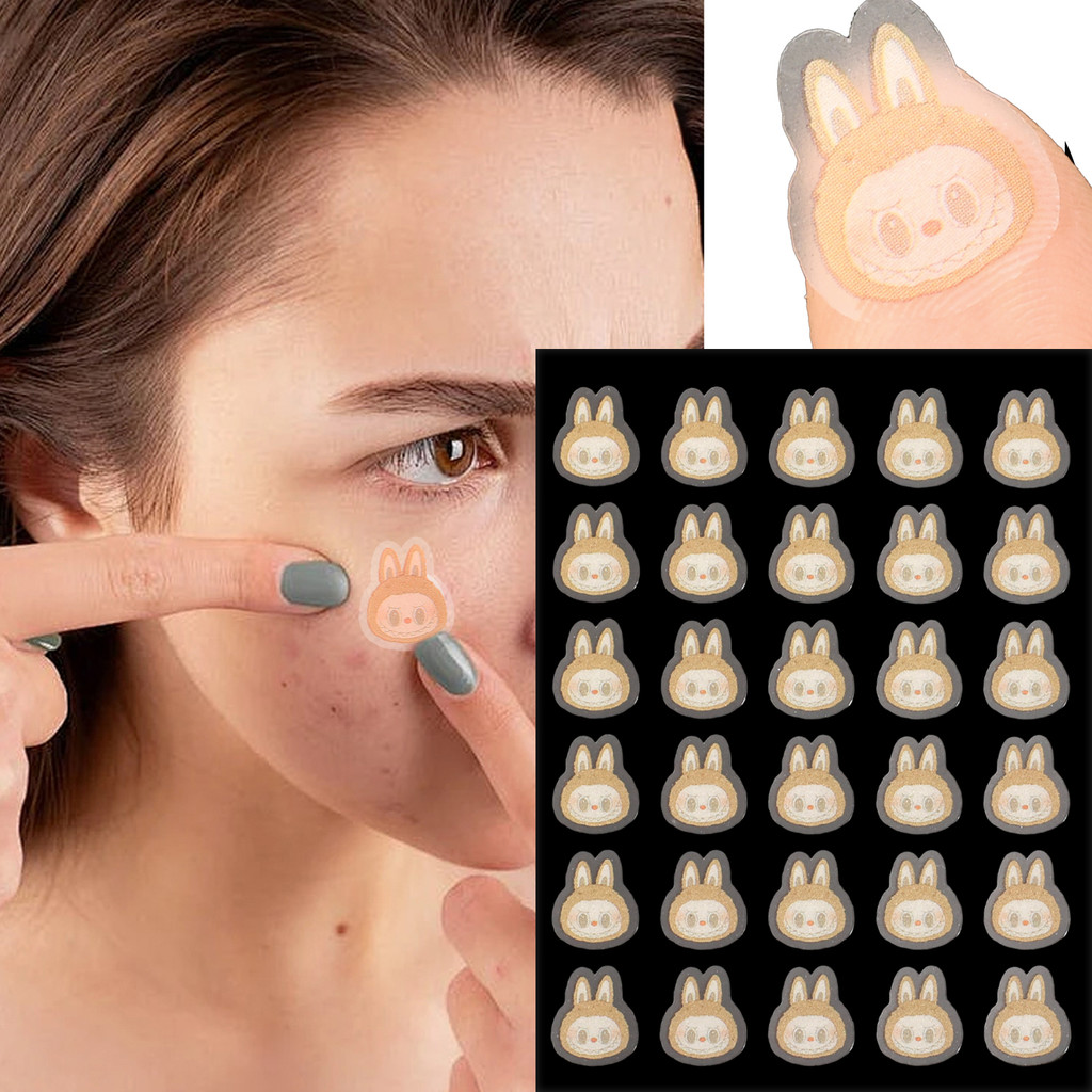 Cute Labubu Covering Marks Acne Skin Care Stickers - Removal Blemishes ...