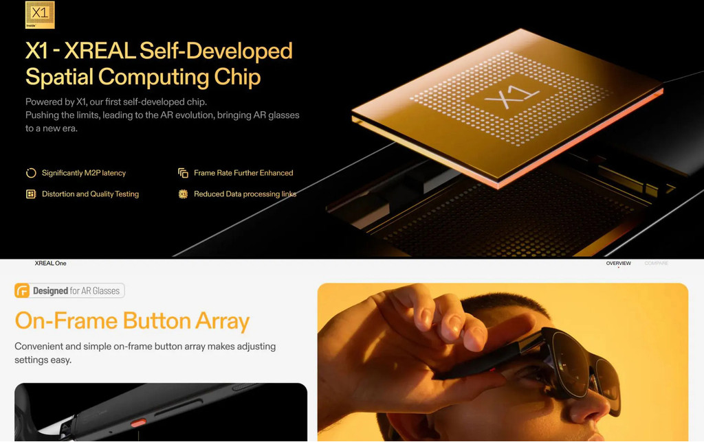 Xreal one AR แว่นตาอัจฉริยะ 3840x1080 พื้นเมือง 3DOF X1 FOV ชิปแว่นตาดู ...