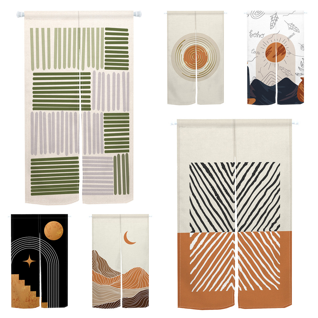 Simple Green Line ม่านประตูญี่ปุ่น Noren ห้องนั่งเล่นพาร์ทิชันห้องครัว ...