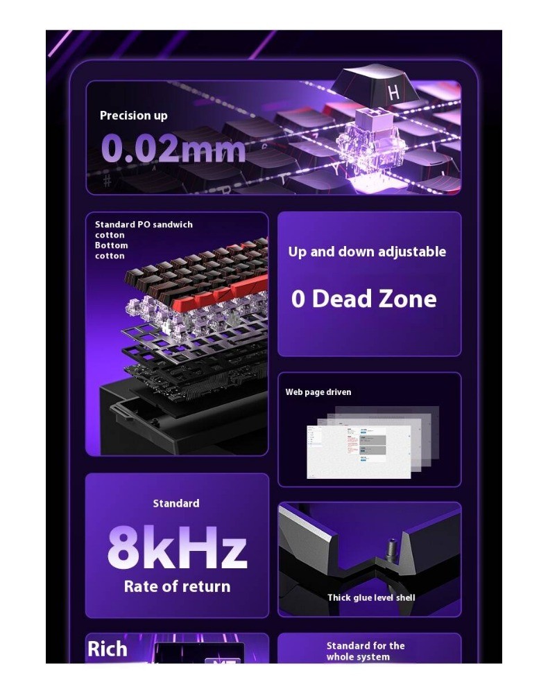 Aula WiN60HE แกนแม่เหล็กด้านข้างแกะสลักคีย์บอร์ดแบบกลไก RT Esports เกม ...