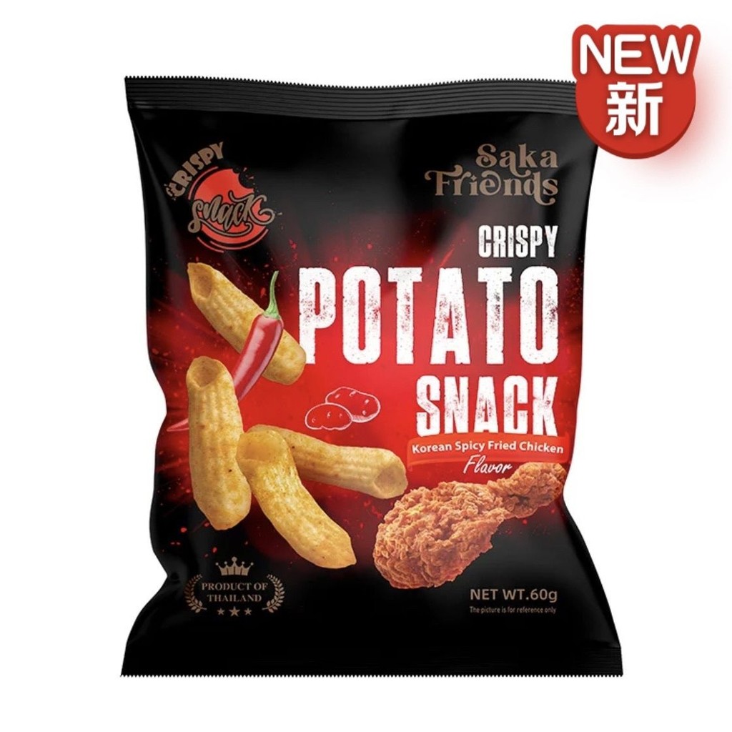 Saka Friends Crispy Fries เกาหลีรสเผ็ดรสไก่ 60 กรัมหรือผัก 60 กรัม ...