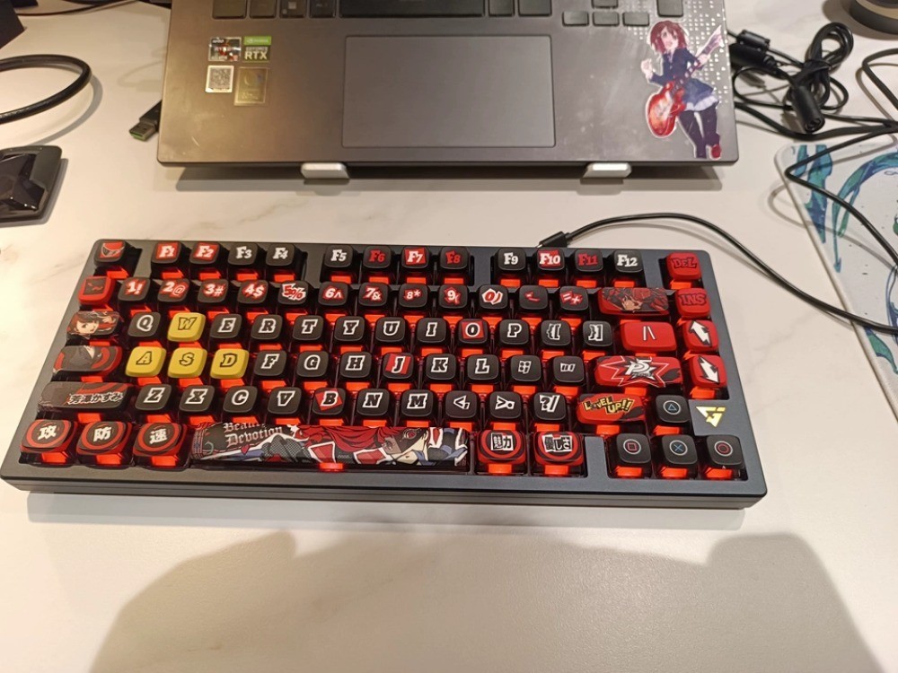 PERSONA พุดดิ้ง Keycap OEM โปรไฟล์ 120 คีย์ PBT PC สี่ล้อการส่งผ่านแสง ...