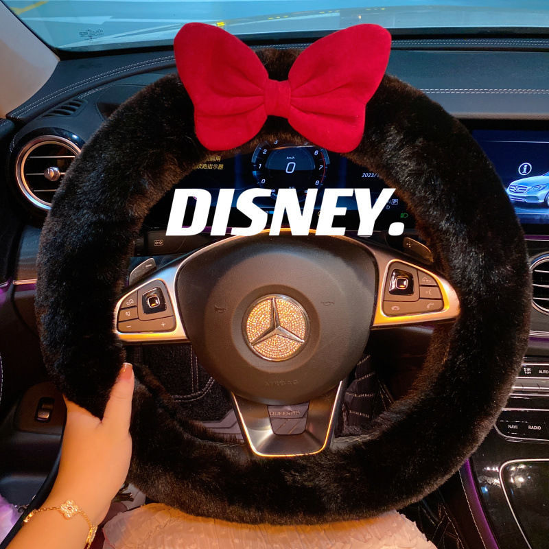 Princess On The Run ฝาครอบพวงมาลัยน่ารักโบว์ผู้หญิงฤดูหนาว Warm Plush ...