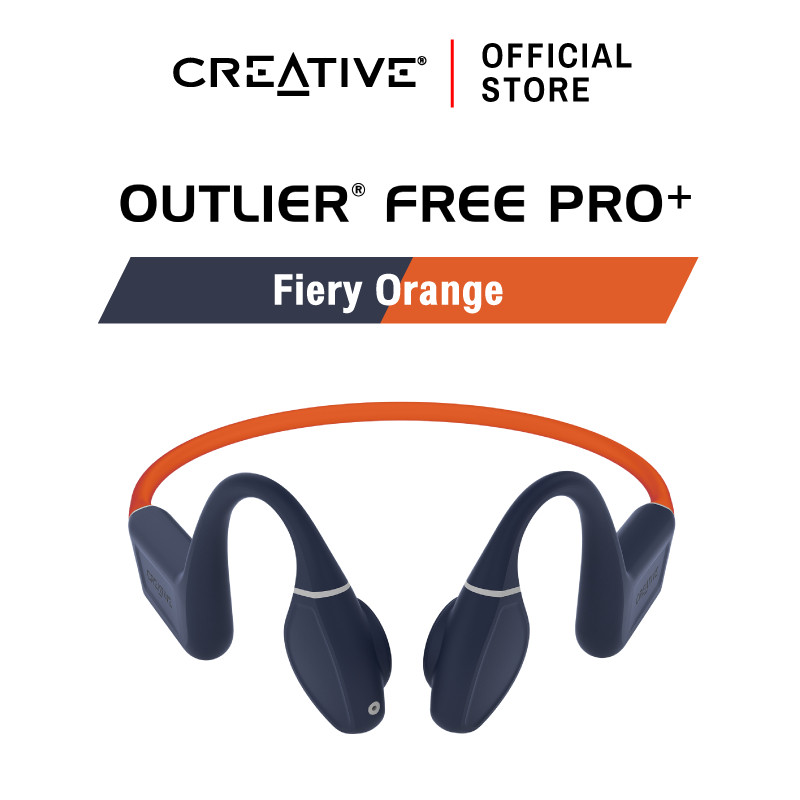 CREATIVE Outlier Free Pro+ (Orange) หูฟัง Bone Conduction หูฟังบลูทูธไร้สาย กันน้ำ IPX8 MP3 ...