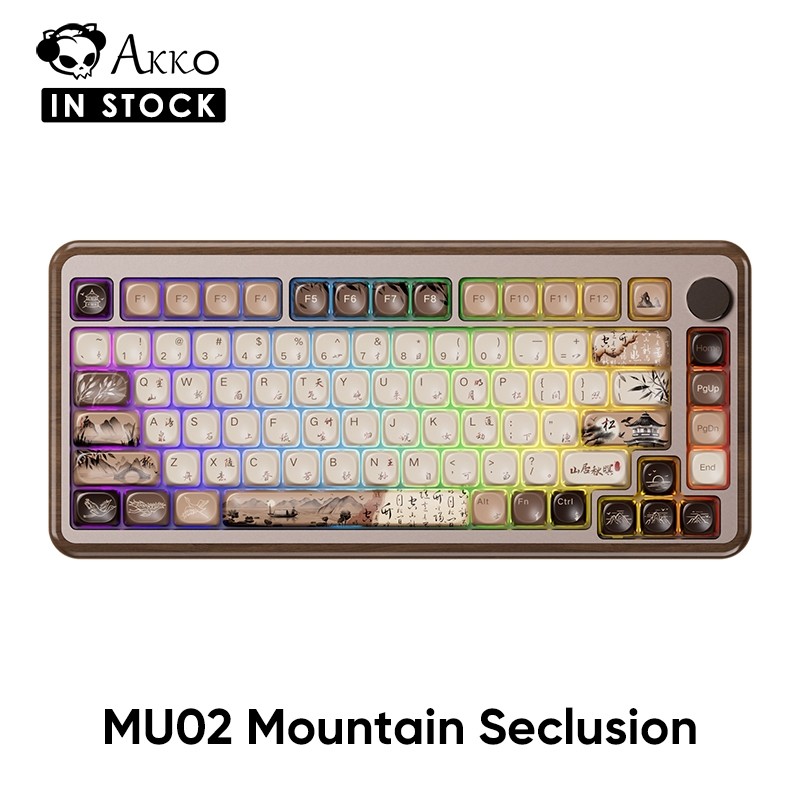 Akko MU02 Mountain Seclusion Wooden Case 75% Multi-Mode Mechanical ...