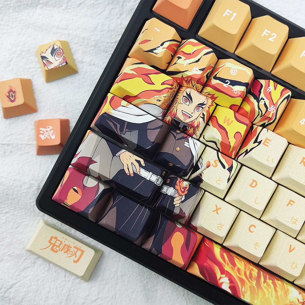 Rengoku Kyoujurou Keycap Cherry Profile 131 คีย์ PBT ห้าด้าน Dye ...