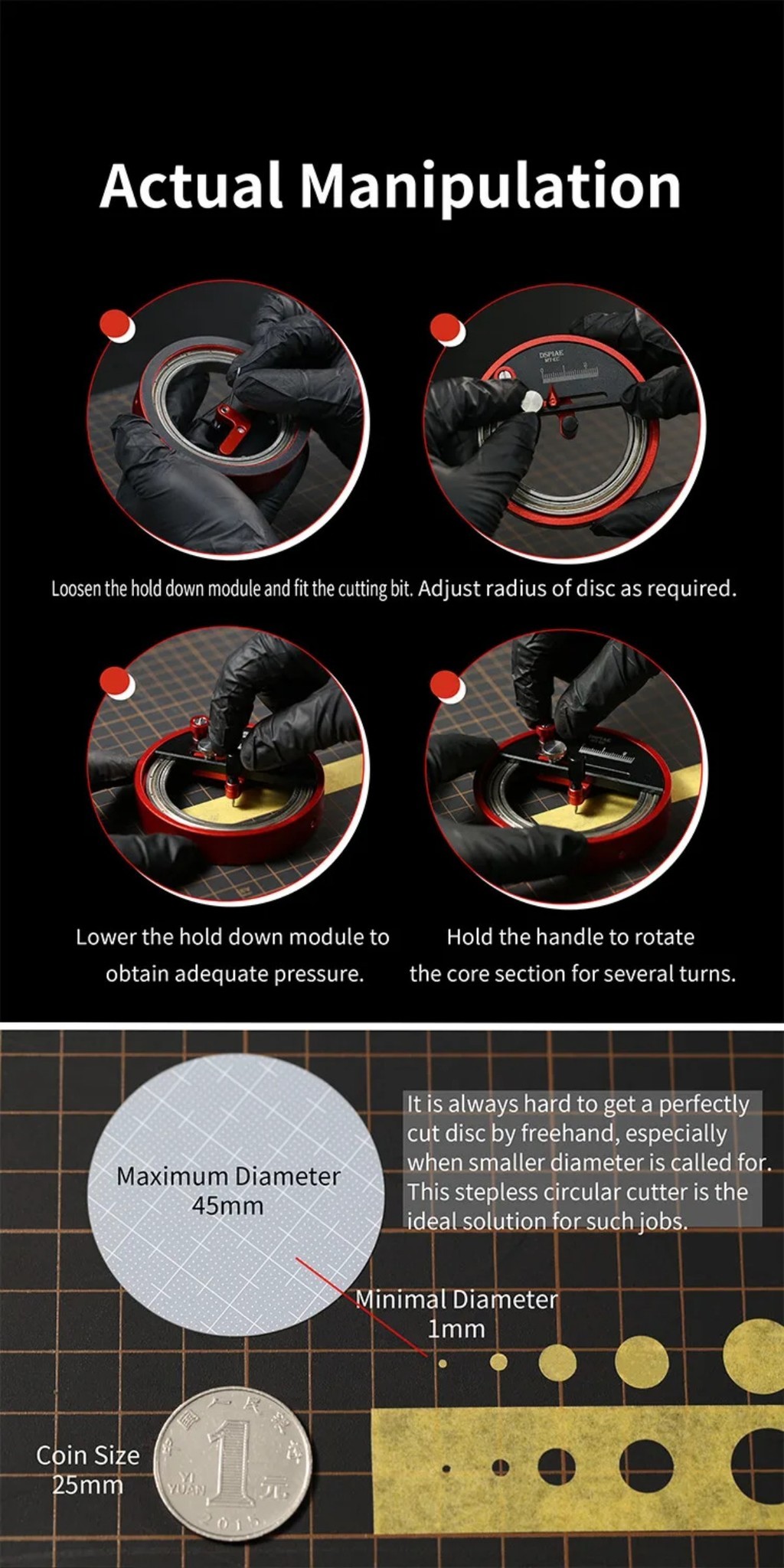 ใหม่ DSPIAE MT-EC 1-45 มม.Stepless Circular Cutter Starter Kit สําหรับ ...
