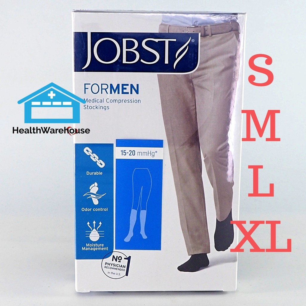 Jobst For Men Knee ถุงน่องชาย ลดเส้นเลือดขอด 15-20 mm, 20-30 mm Size S ...
