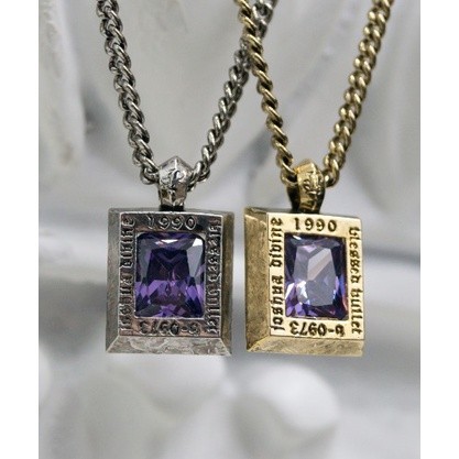 [Blessed Bullet] สร้อยคอ จี้กรอบหิน II สีเงิน สีทอง | Shopee Thailand