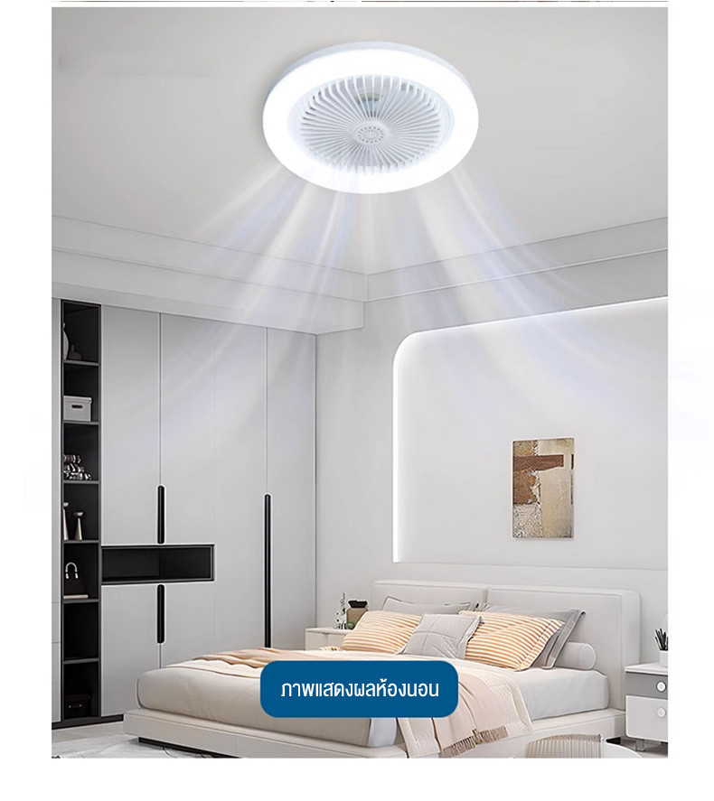 Simpora ใหม่ พัดลมติดเพดาน พร้อมหลอดไฟ โคมไฟพัดลม E27 30W Led | Shopee ...