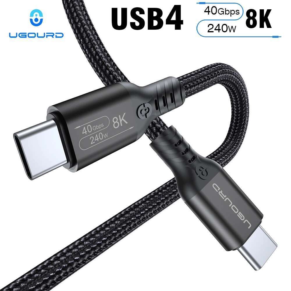 UGOURD USB 4 thunderbolt 4 ประเภท c สาย 40Gbps 240W Fast Charging สําหรับแล็ปท็อป eGPU โทรศัพท์ ...
