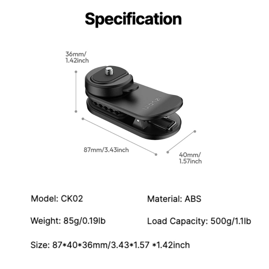 Ulanzi CK02 Quick Release Backpack Clip คลิปยึดกล้อง ระบบปลดเร็ว แบบหนีบกระเป๋า ถ่ายวีดีโอแบบ ...