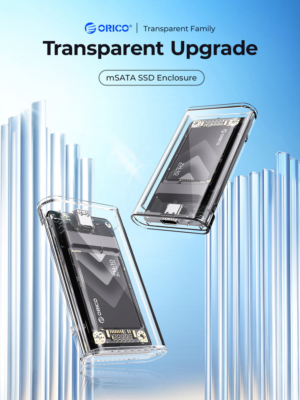 Orico mSATA SSD Enclosure USB 3.1 5Gbps SATA to Type C SSD HDD Case ใช้ ...