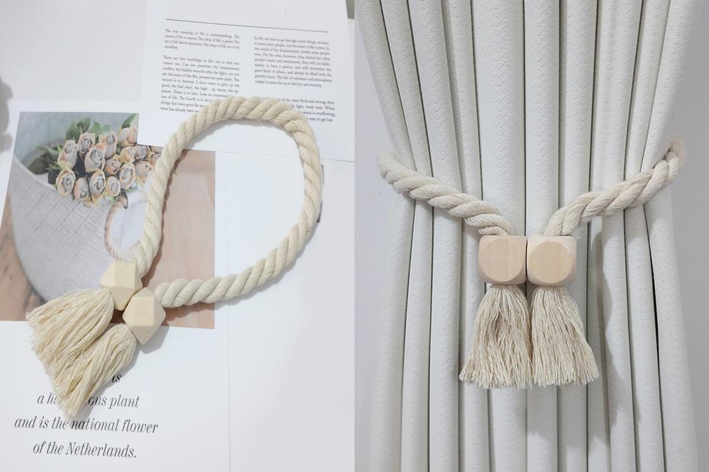 Sls_ No-drill Magnetic Curtain Holders Rust-proof Curtain Tiebacks Boho ...