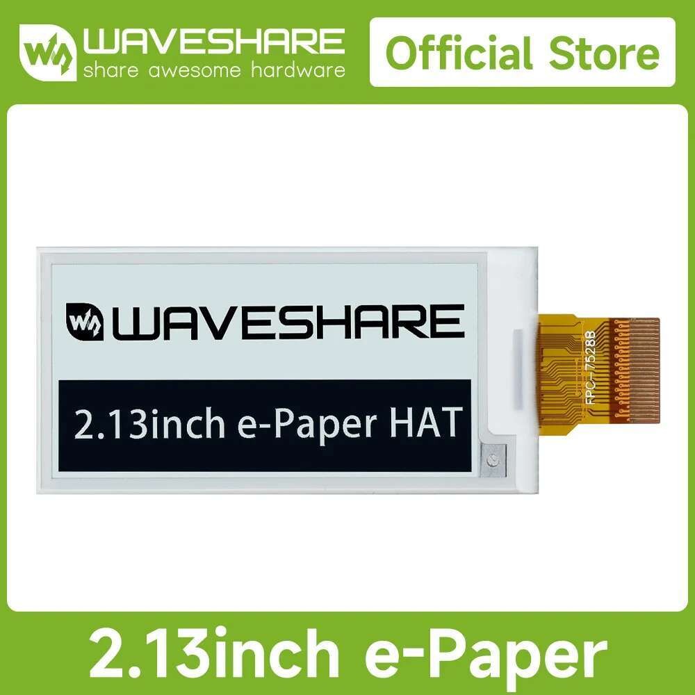 Waveshare 250x122 2.13 นิ้ว e-Ink จอแสดงผลดิบ SPI, e-paper สีดํา/ขาว ...