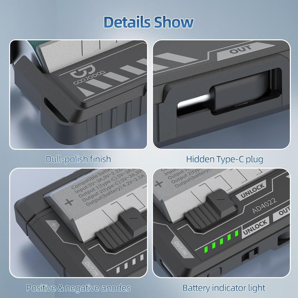 GOOJODOQ 10000mAh Power Bank Bullet Replacement Power Pack สองแบตเตอรี่ ...