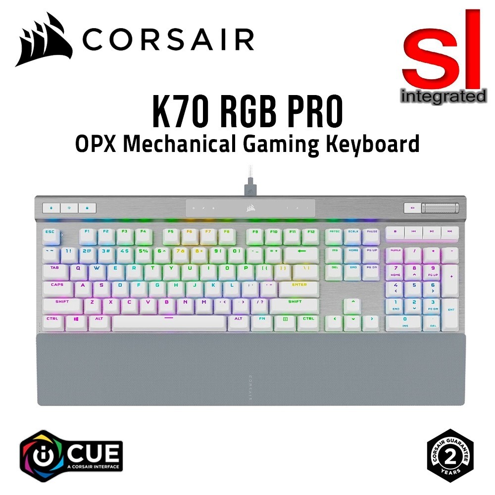 Corsair K70 PRO RGB OPX Series Mechanical Gaming Keyboard - สีดํา/ขาว ...