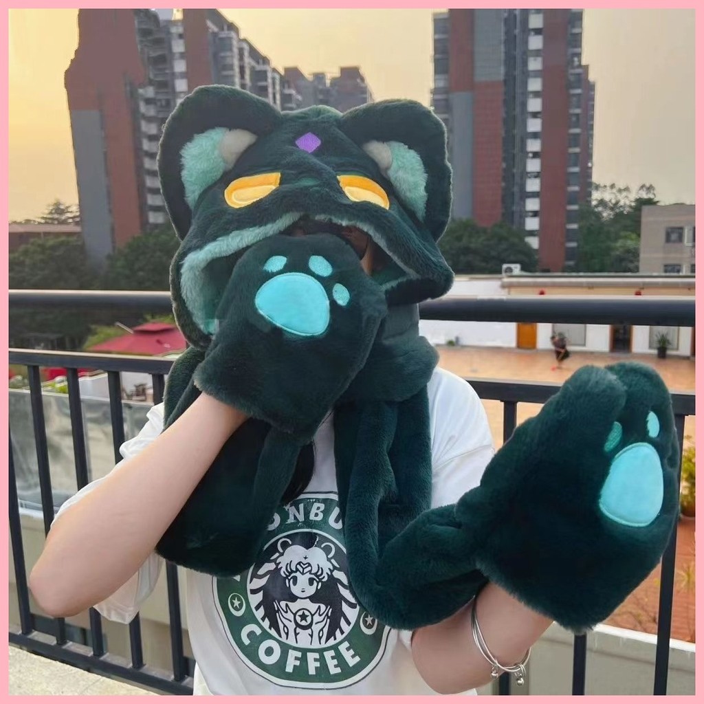 ถุงมือผ้าพันคอของขวัญพัดลมคน สินค้า Genshin Sanbing Plush หมวกผ้าพันคอ ...