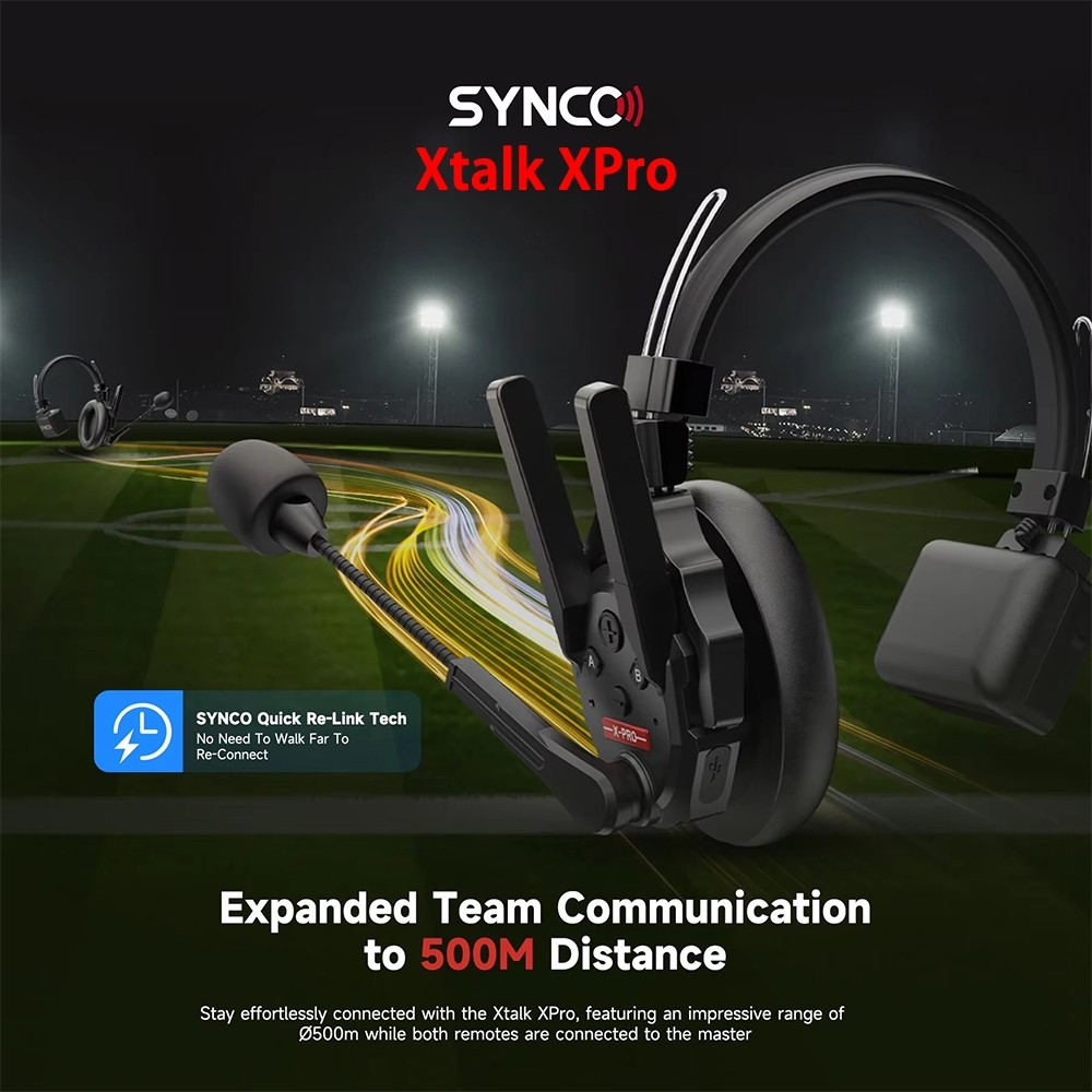 Synco Xtalk Pro X9 X13 2.4G Full-Duplex Noise Cancelling ระบบโทรไร้สายหูฟังหัวติดตั้งอุปกรณ์ ...