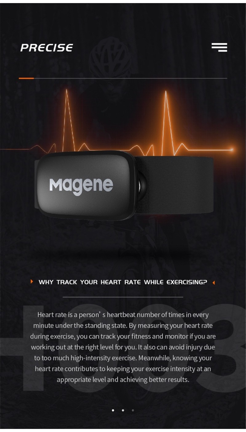 Magene H003 Heart Rate Sensor บลูทูธ ANT + Monitor สายรัดหน้าอก Dual Mode คอมพิวเตอร์อัพเกรด H64 ...