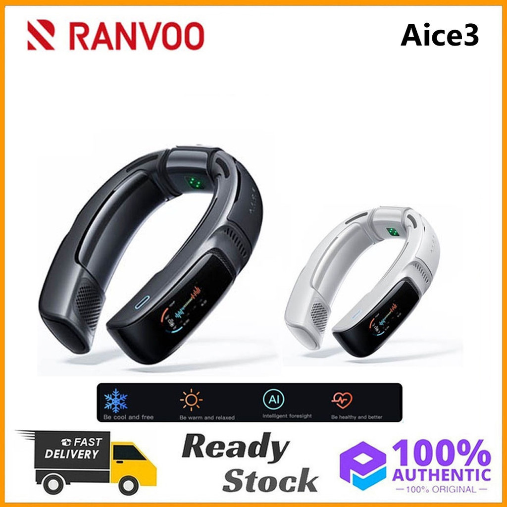 Original Ranvoo Aice3 คอแขวนเครื่องปรับอากาศอัจฉริยะเซมิคอนดักเตอร์ระบายความร้อนคอแขวนพัดลมหูฟัง ...