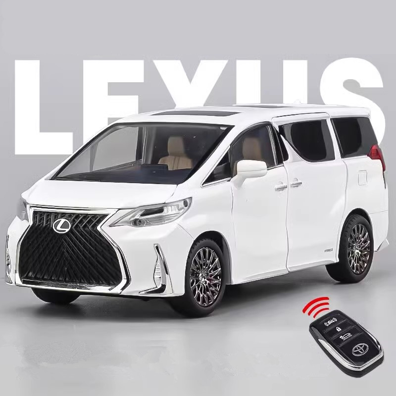 1:24 Lexus LM300 MPV โลหะผสมDiecastโลหะของเล่นรถรุ่นจําลองเสียงและแสง ...