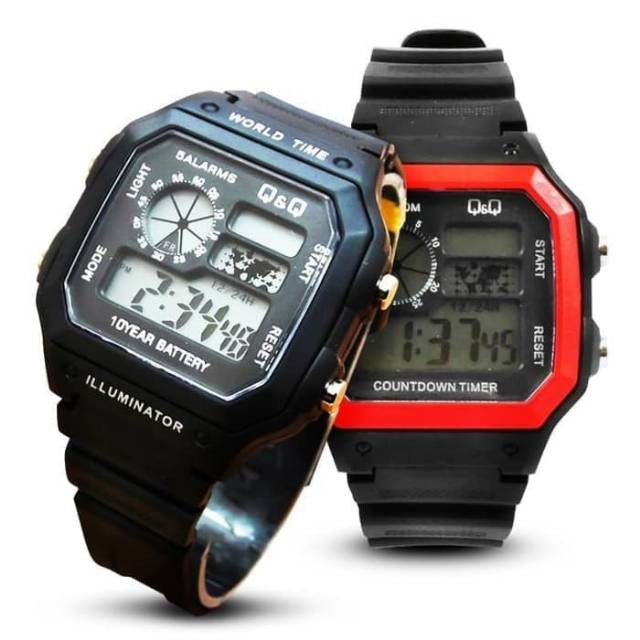 ในสต็อก Multicolor Square Digital Watch สายสีดําพร้อมนาฬิกาปลุกและแสง ...
