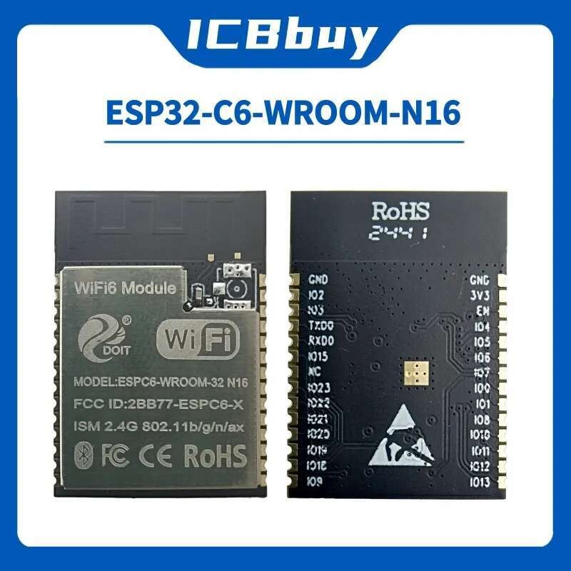 ESPC6-WROOM-32 N16 โมดูล WIFI/บลูทูธ/Zigbee ใช้งานร่วมกับ ESP32-C6-WROOM-1 | Shopee Thailand
