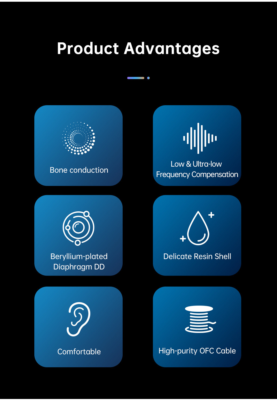 Kbear KB02 Bone Conduction Dynamic Driver Hybrid หูฟัง 0.78 มม./2PIN 3. ...