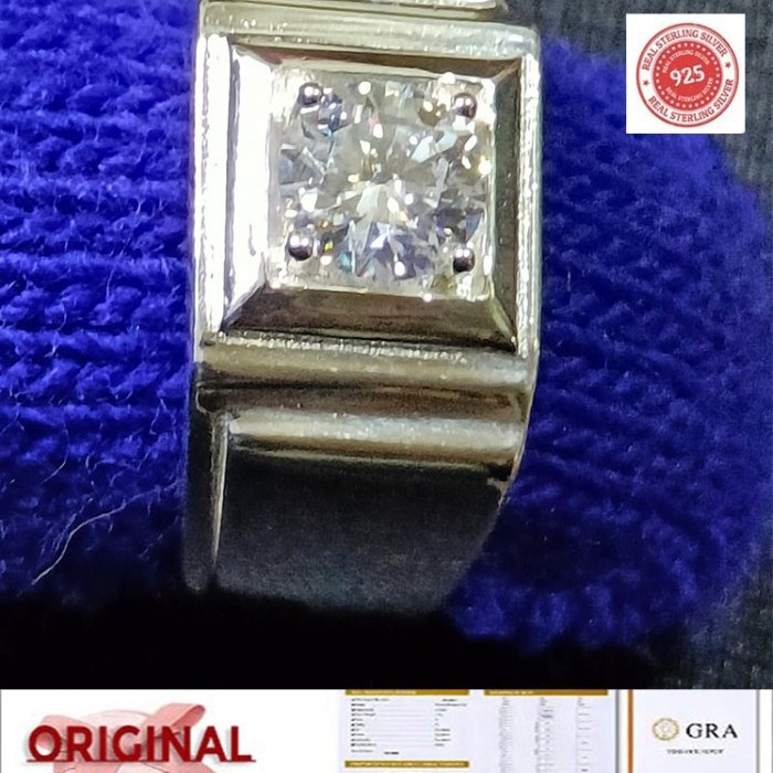 แหวนเพชร Moissanite อินเทรนด์ดั้งเดิม 1ct 6.5 มม. รายการใบรับรอง GRA เงินแท้เพทาย | Shopee Thailand