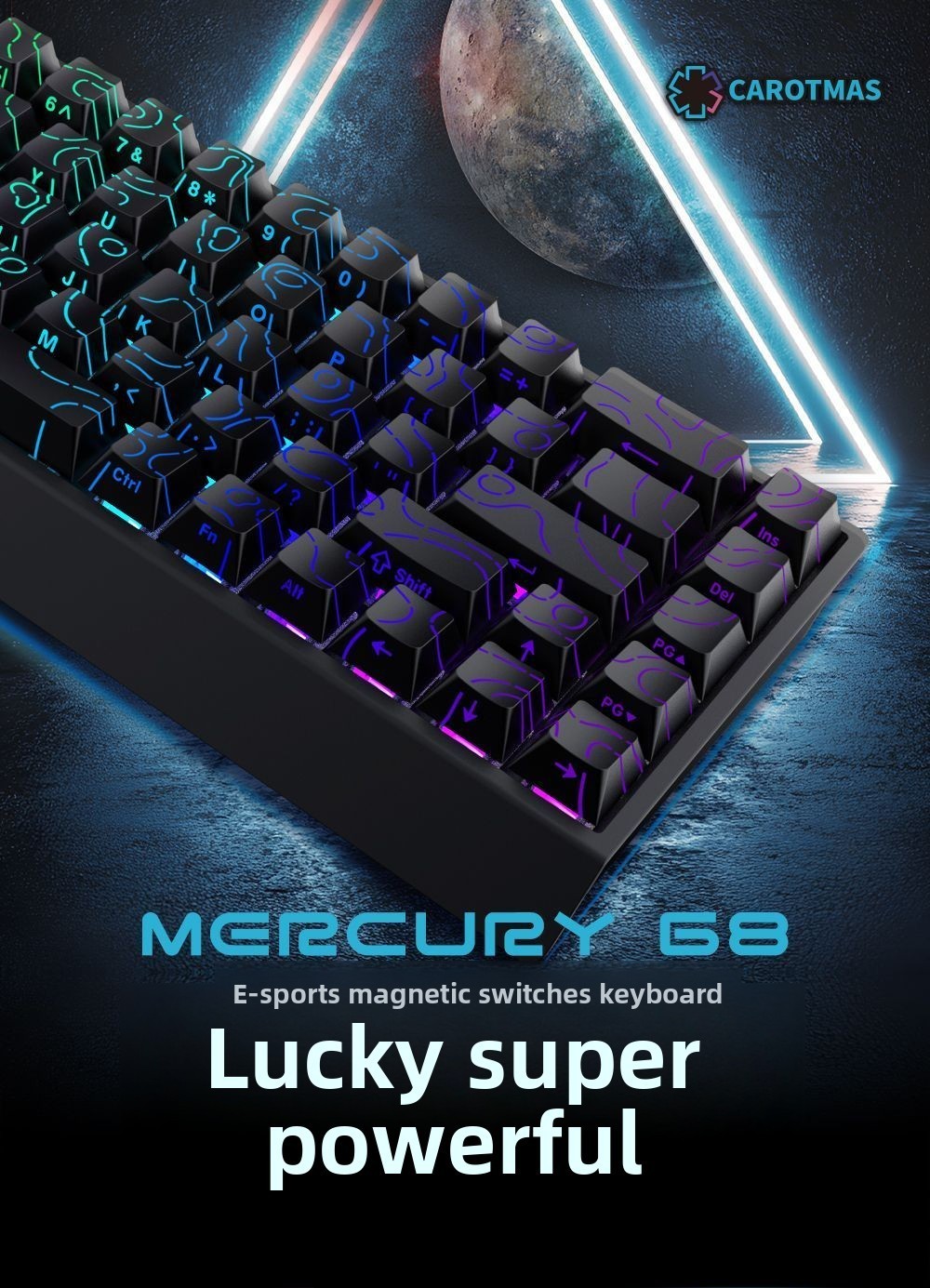 Mercury 68 สวิทช์แม่เหล็กคีย์บอร์ด 0 Dead Zone Hot Swappable RGB Gaming ...