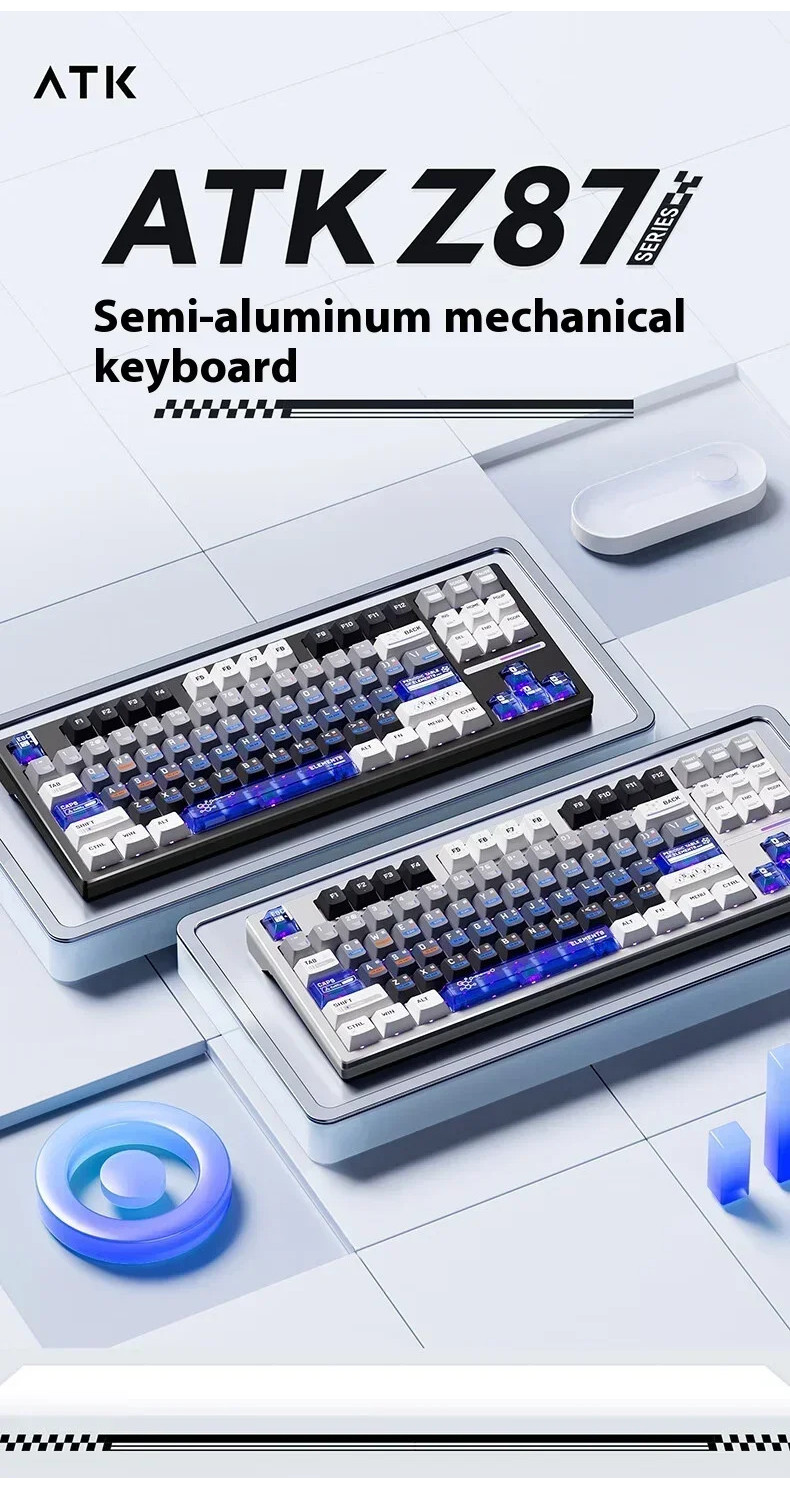 Atk Z87 PRO คีย์บอร์ดแบบกลไกกึ่งอลูมิเนียมอัลลอยด์บลูทูธไร้สายการสอบจําลองที่สาม 87Key | Shopee ...