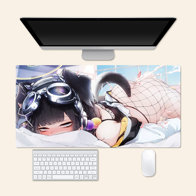 เซ็กซี่ Nekozuka Hibiki Blue Archive อะนิเมะแผ่นรองเมาส์ขนาดใหญ่ Office Mousepad Creative เกม ...