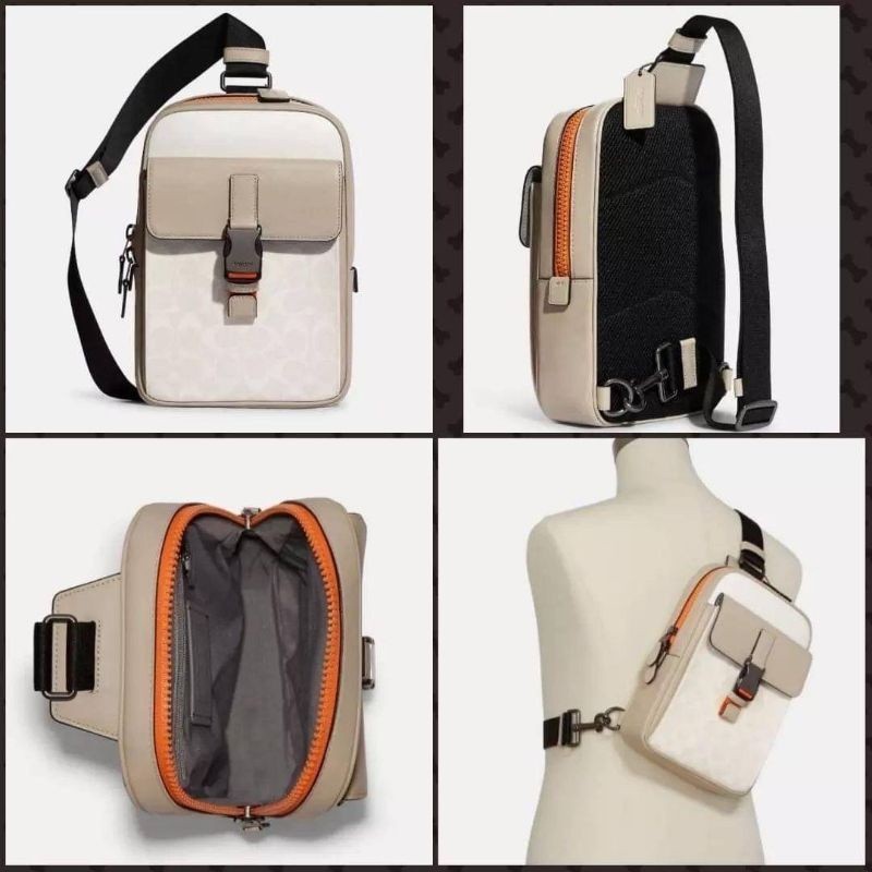 ,,NEW Coach Track Pack ใน Colorblock Signature Canvas กระเป๋า คาดอก สี ...