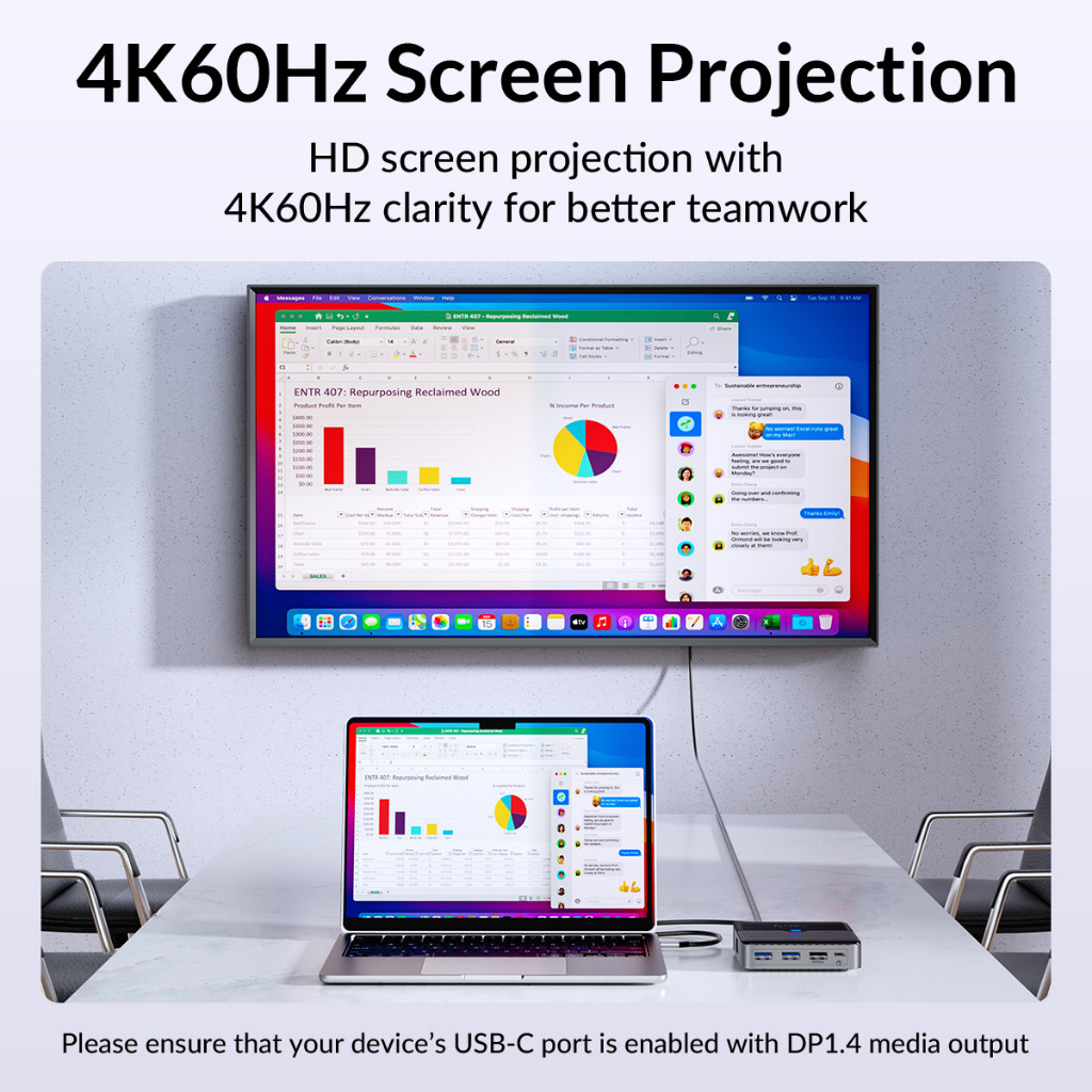 Orico Type C HUB 4K60Hz HDMI USB 3.0 HUB RJ45 PD Adapter สําหรับ ...