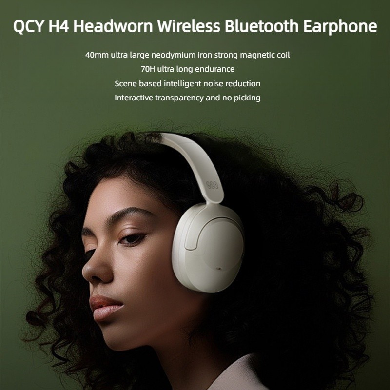 [ แท ้ ] ชุดหูฟัง Qcy H4 ชุดหูฟังบลูทูธ ANC การตัดเสียงรบกวนแบบแอคทีฟ การตัดเสียงรบกวนฉลากทอง ...