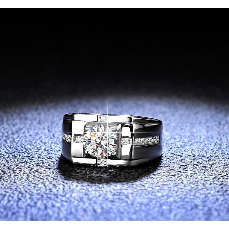 ,[พร้อมใบรับรอง Gra] Moissanite แหวนเพชร เงินแท้ 100% S925 1 กะรัต หัวใจ และลูกศร เรียบง่าย บรร ...