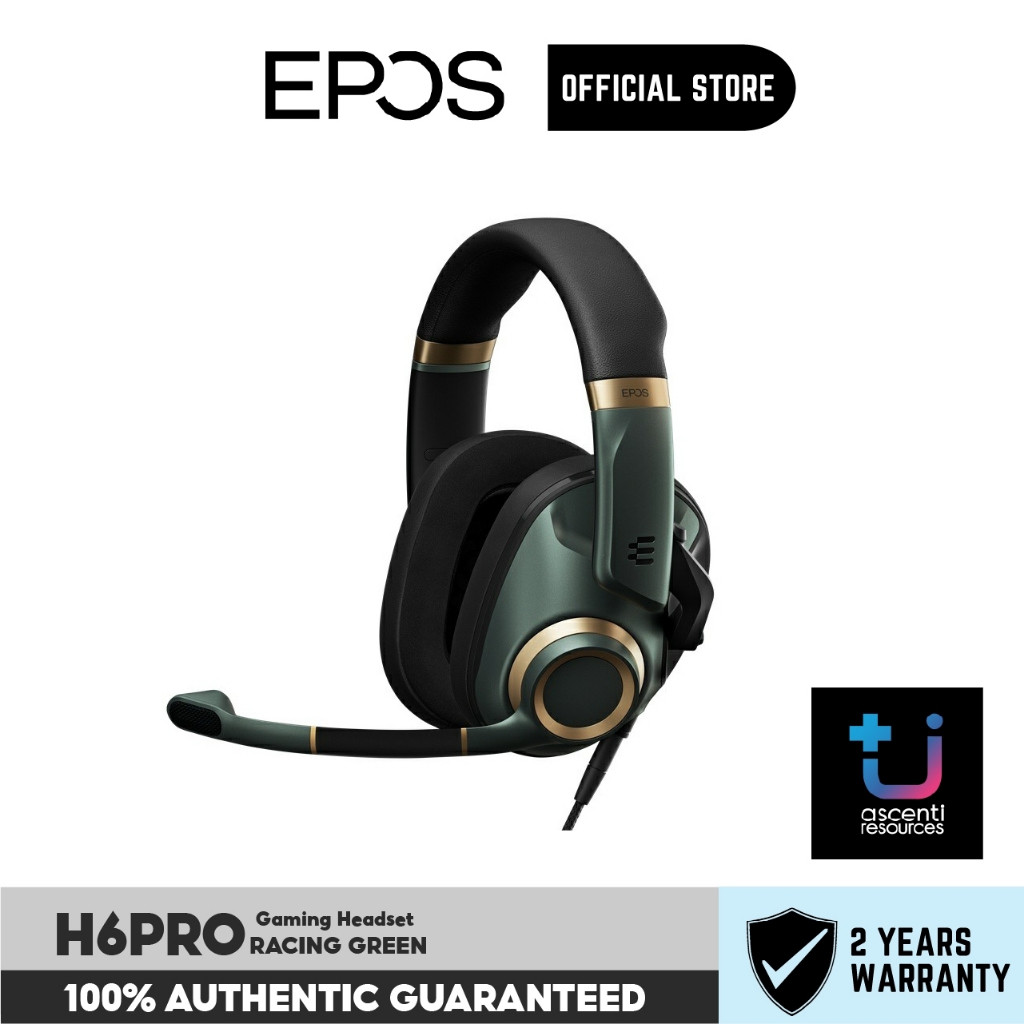 [กดตระกร้าแถมแผ่นรองเม้าส์] EPOS H6PRO Open Acoustic Gaming Headset RACING GREEN (H6PRO-OPEN-GR ...