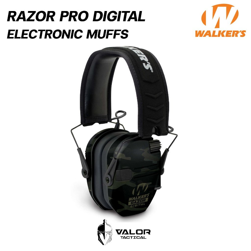 Walker's - Razor PRO Digital Electronic muffs หูฟังตัดเสียง แบบครอบหู ป้องกันเสียงดัง แบบอิเล็กท ...